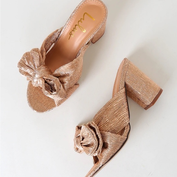 Lulus | Shoes | Dorothea Rose Gold Knotted High Heel Sandals | Poshmark